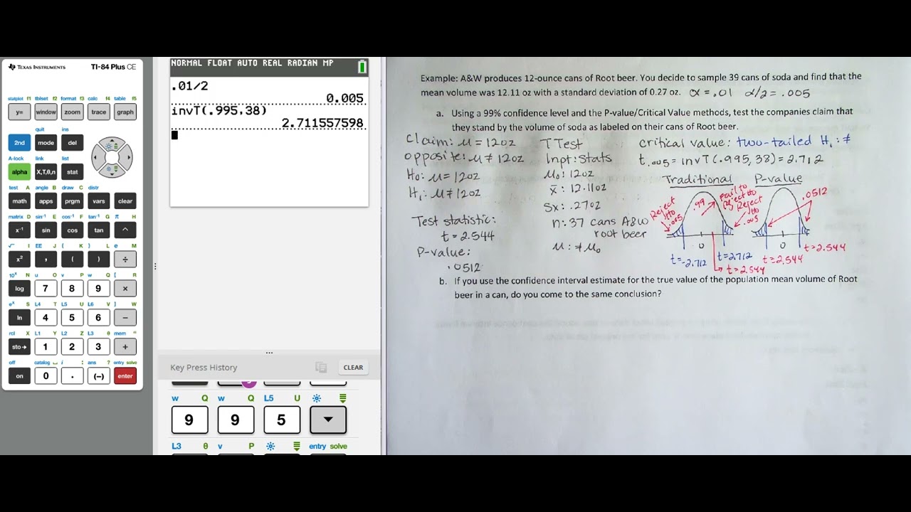 A&W P-Value/Critical Value Method Example - YouTube