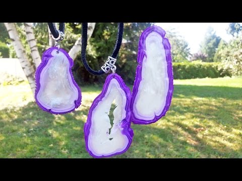 Faux (Fake) Agate Pendant Polymer Clay Tutorial / Arcilla Polimérica ...