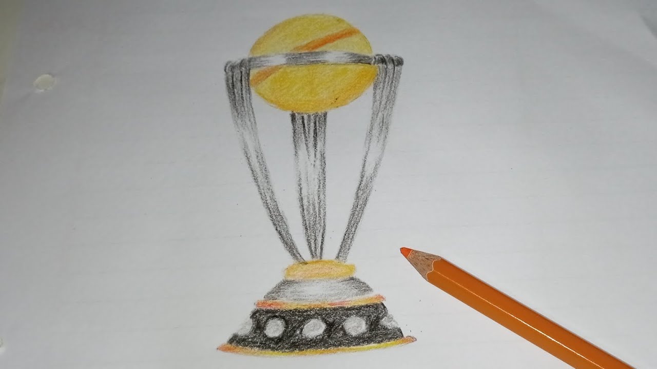 ICC World Cup Trophy drawing for beginners || Ind vs Aus Final 2023 ...