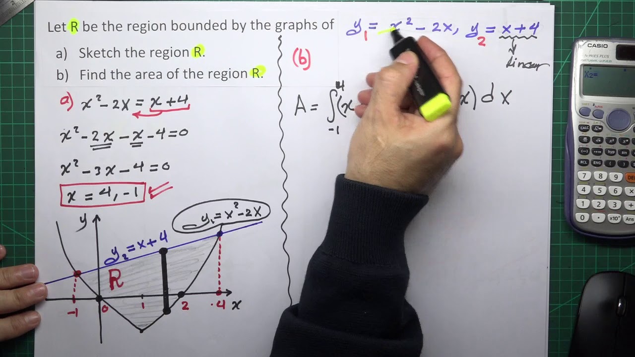 calculus 1: Area Between Curves - 8 - YouTube