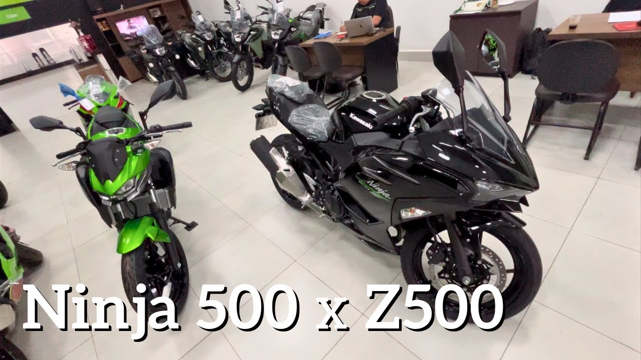 Kawasaki ninja 500 vs Z500 em detalhes! - YouTube