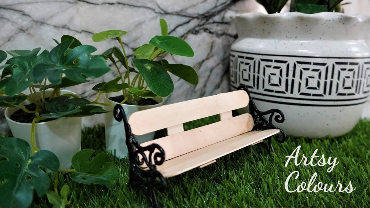 DIY Miniature Park Bench l Simple and Easy DIY Craft l Artsy Colours ...