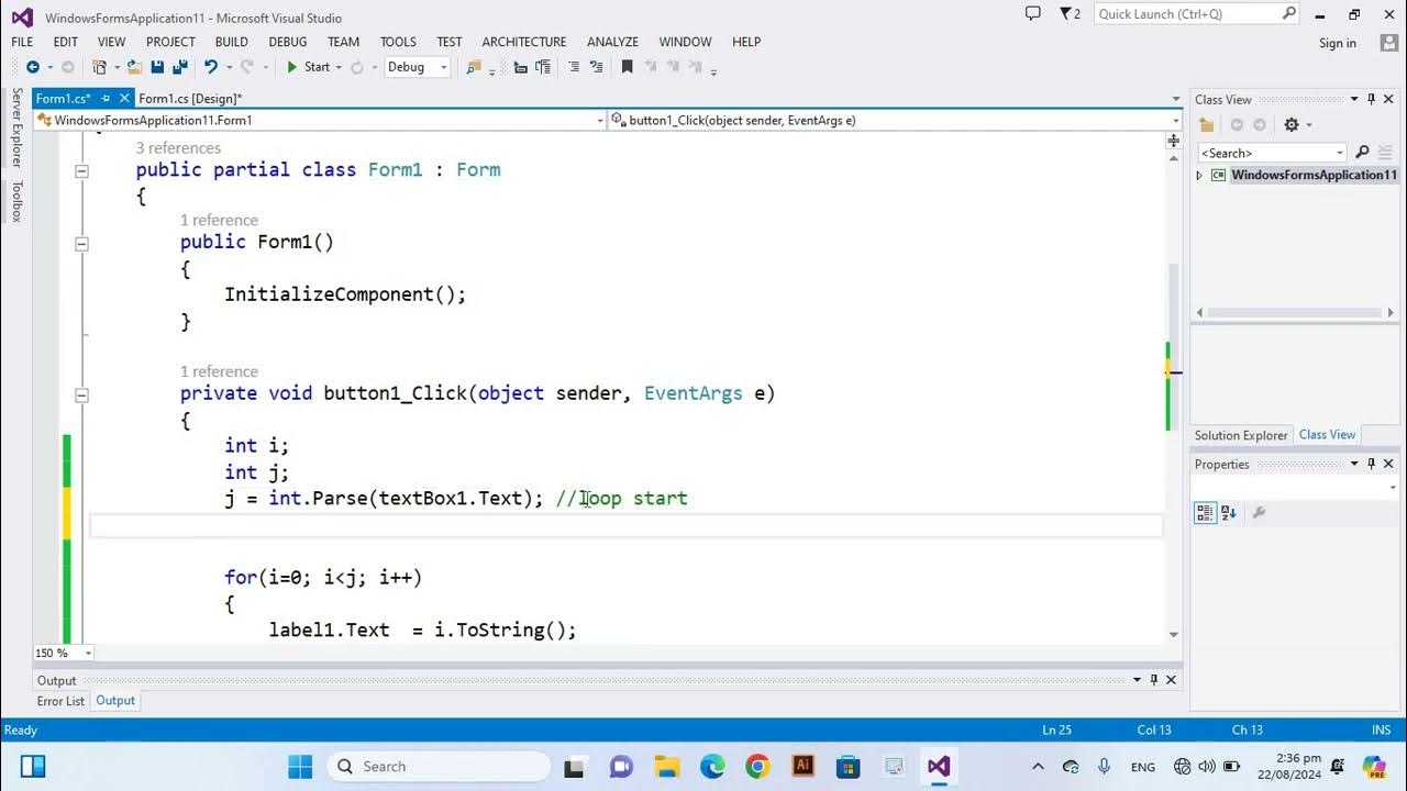 Visual Studio 2016 Lecture 11 for loop C Sharp| Visual Studio Programming| Visual Studio full ...