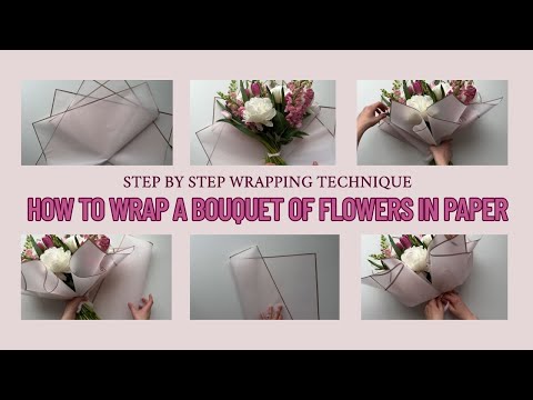 How to Wrap a Bouquet of Flowers in Paper ~Step by Step Wrapping Tutorial, Korean Wrapping Technique