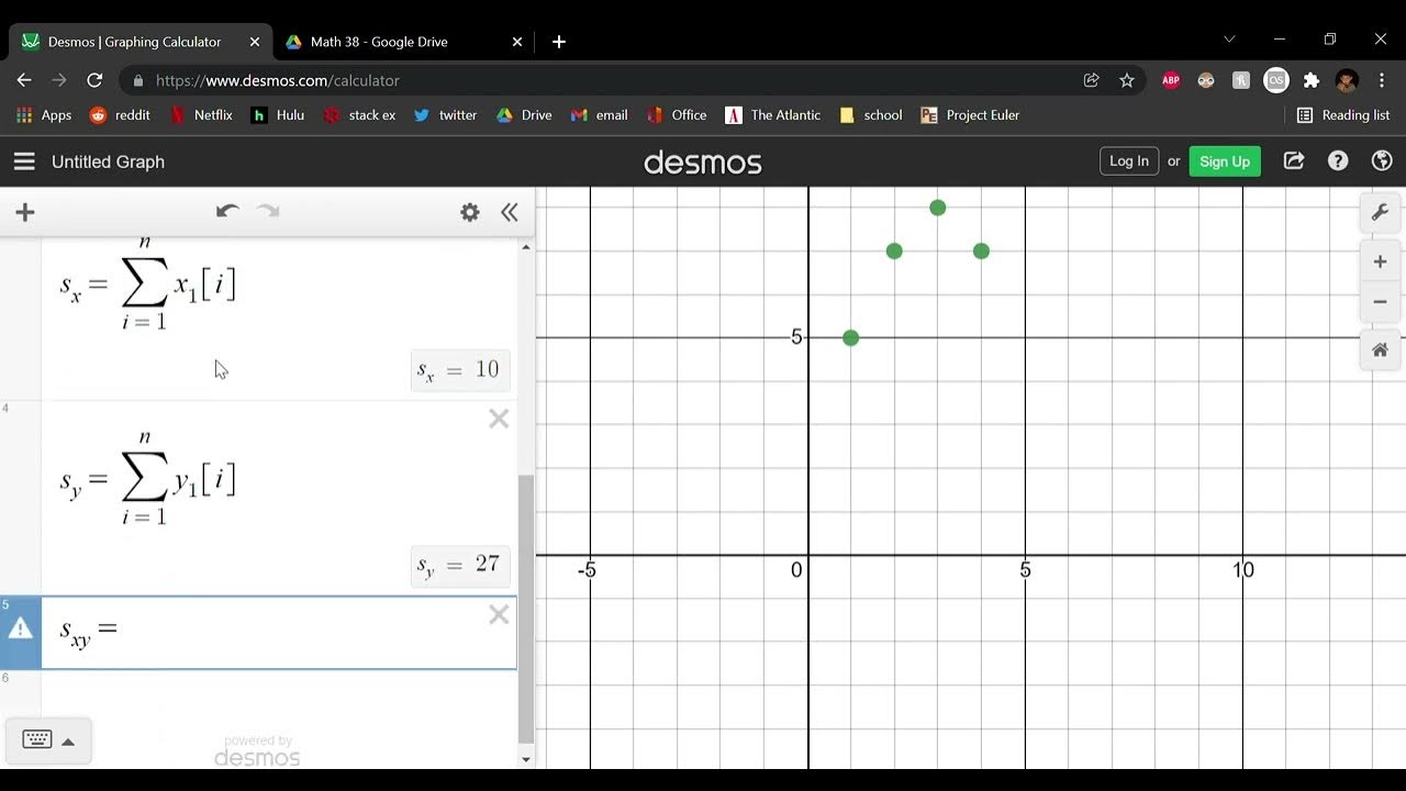 Least squares in Desmos - YouTube