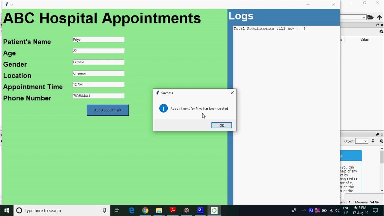 Hospital Appointment System in Python - YouTube
