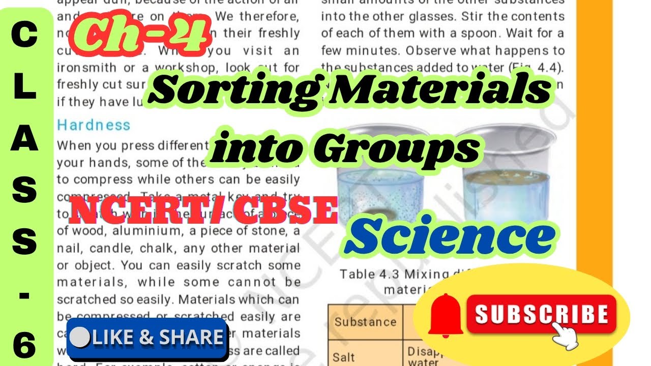 Ch-4 / Sorting Materials into Groups/ Class-6 / Science / CBSE/NCERT/ - YouTube