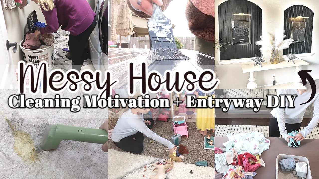 MESSY HOUSE CLEAN WITH ME 2022 & ENTRYWAY PROJECT / DIY ENTRYWAY ...