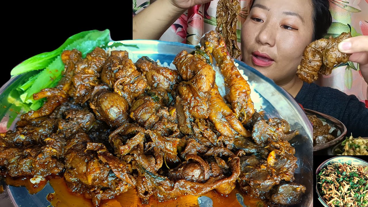 Chicken Intestine, Liver, Gizzard, Feet Curry And Sad News 😭 || Mukbang ...