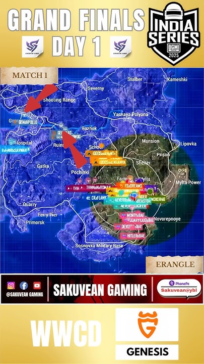 GENESIS WWCD ROTATION | BGIS GRAND FINALS | DAY 1 - MATCH 1 | ERANGLE - YouTube
