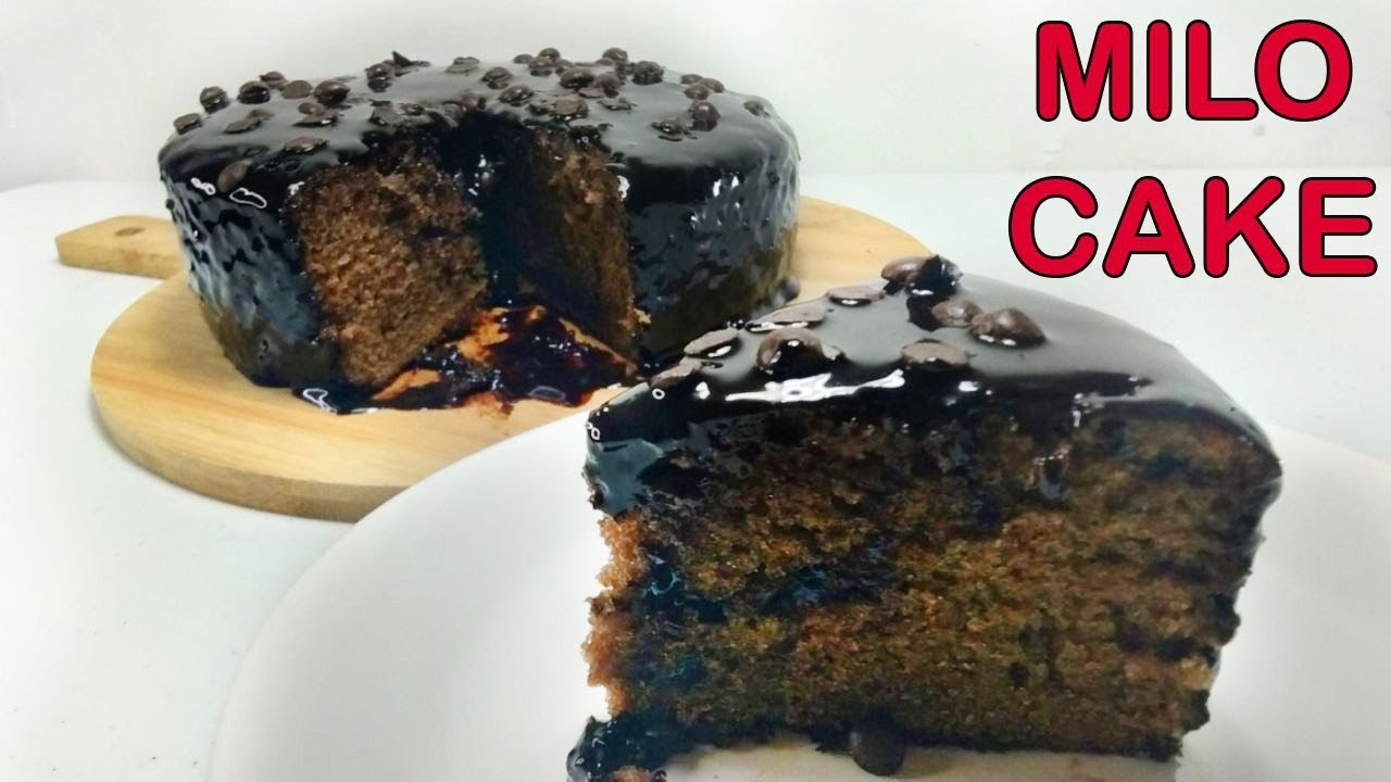 Milo Cake with Milo Ganache/No Oven Milo Cake - YouTube