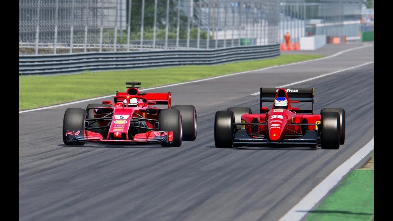 Ferrari F1 2018 vs Ferrari F1 1992 - Monza - YouTube