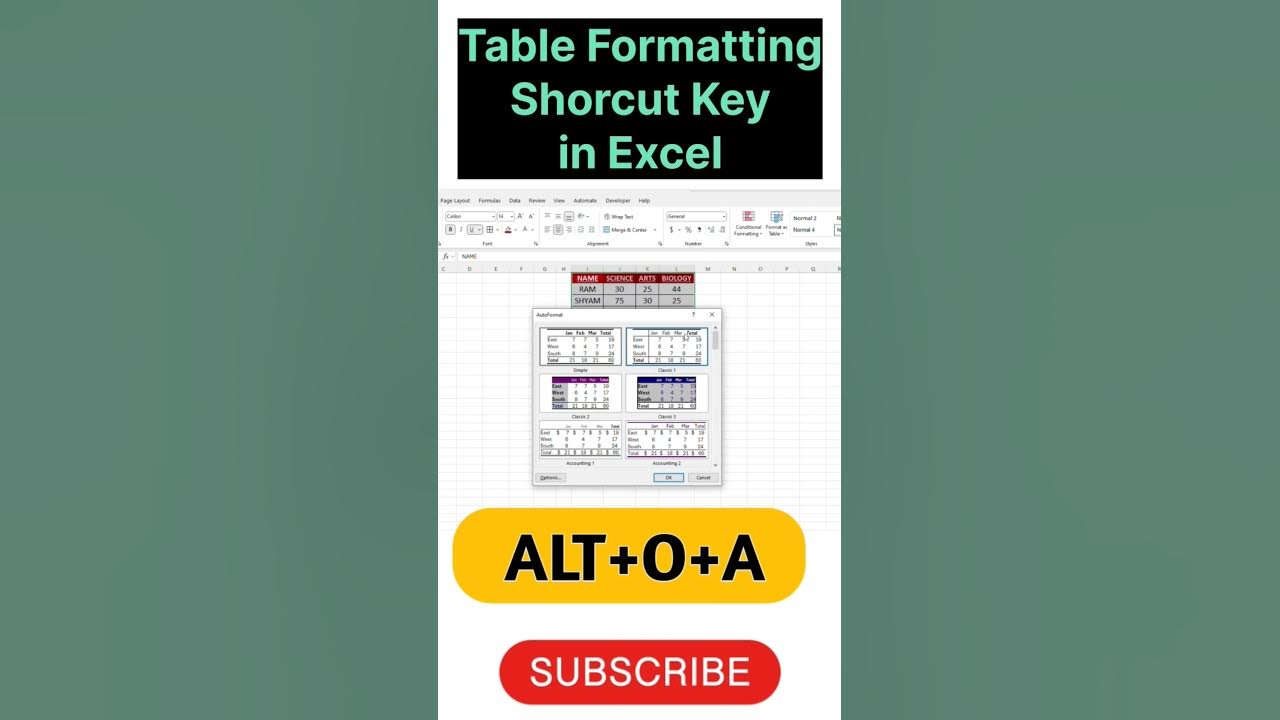 ExcelTrick#Table Formatting Shortcut Key#exceltips#Excel#exceltutorial#shorts#viral# ...