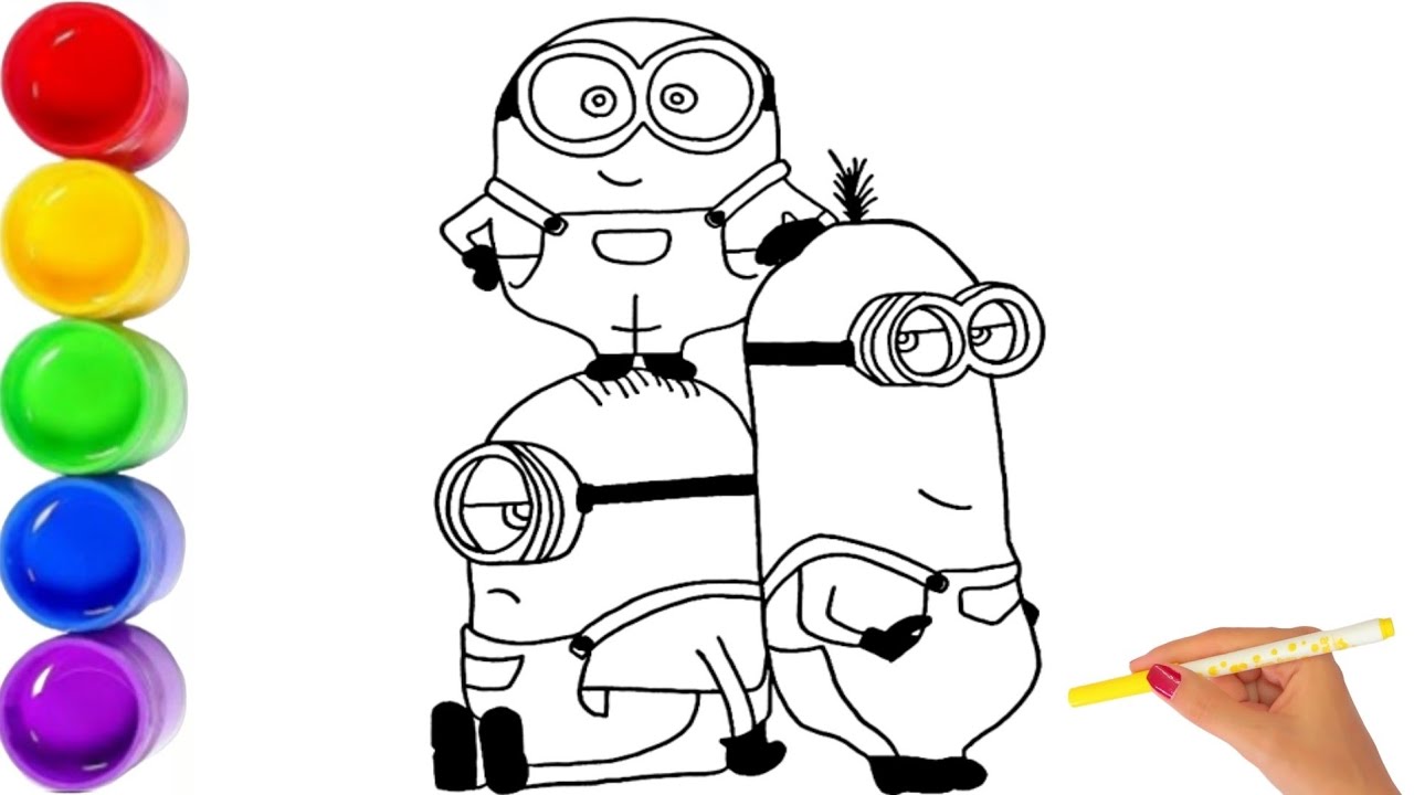 Cute Minion Drawing 💛 Easy Drawing and Coloring Minions - YouTube