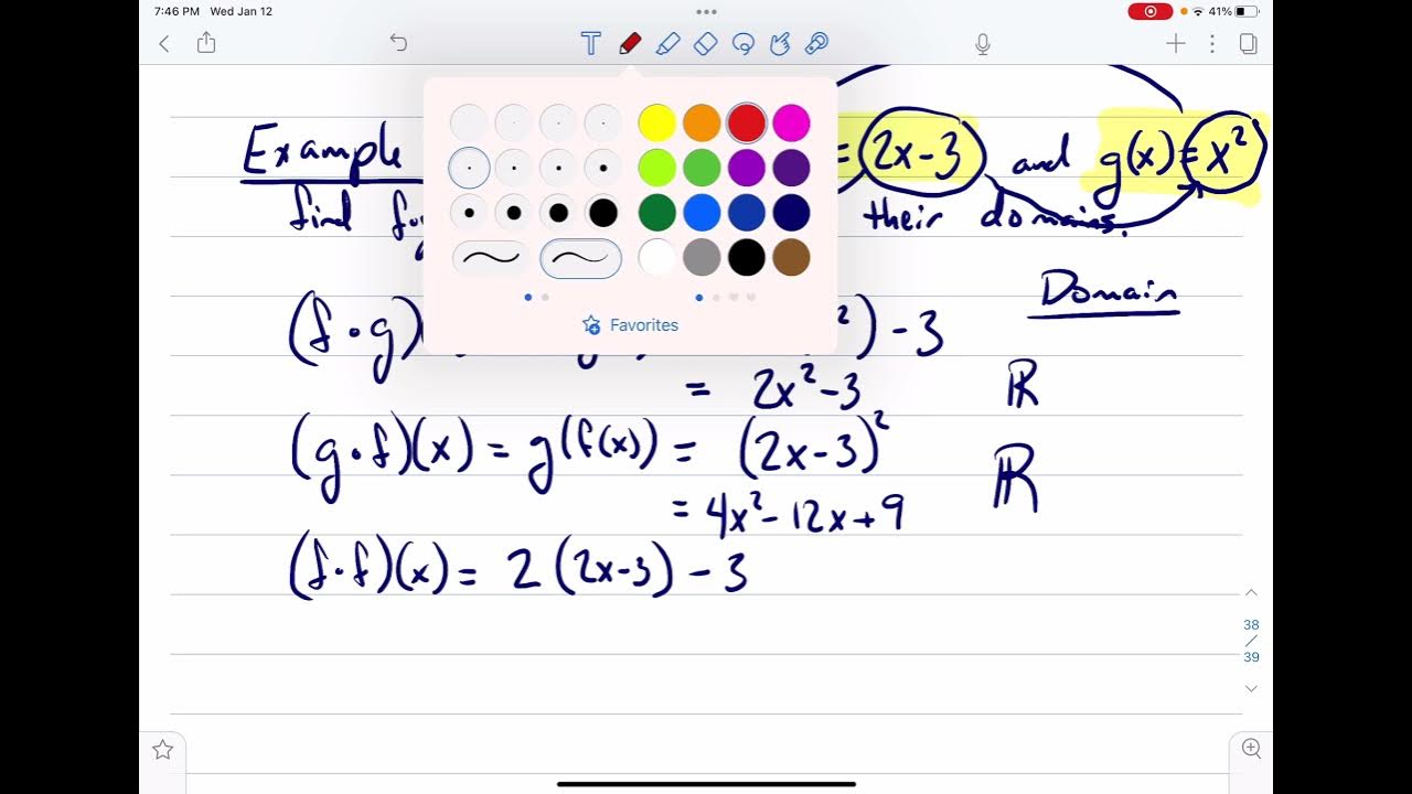 Algebra 3 1-13-22 Combining Functions Part TWO - YouTube