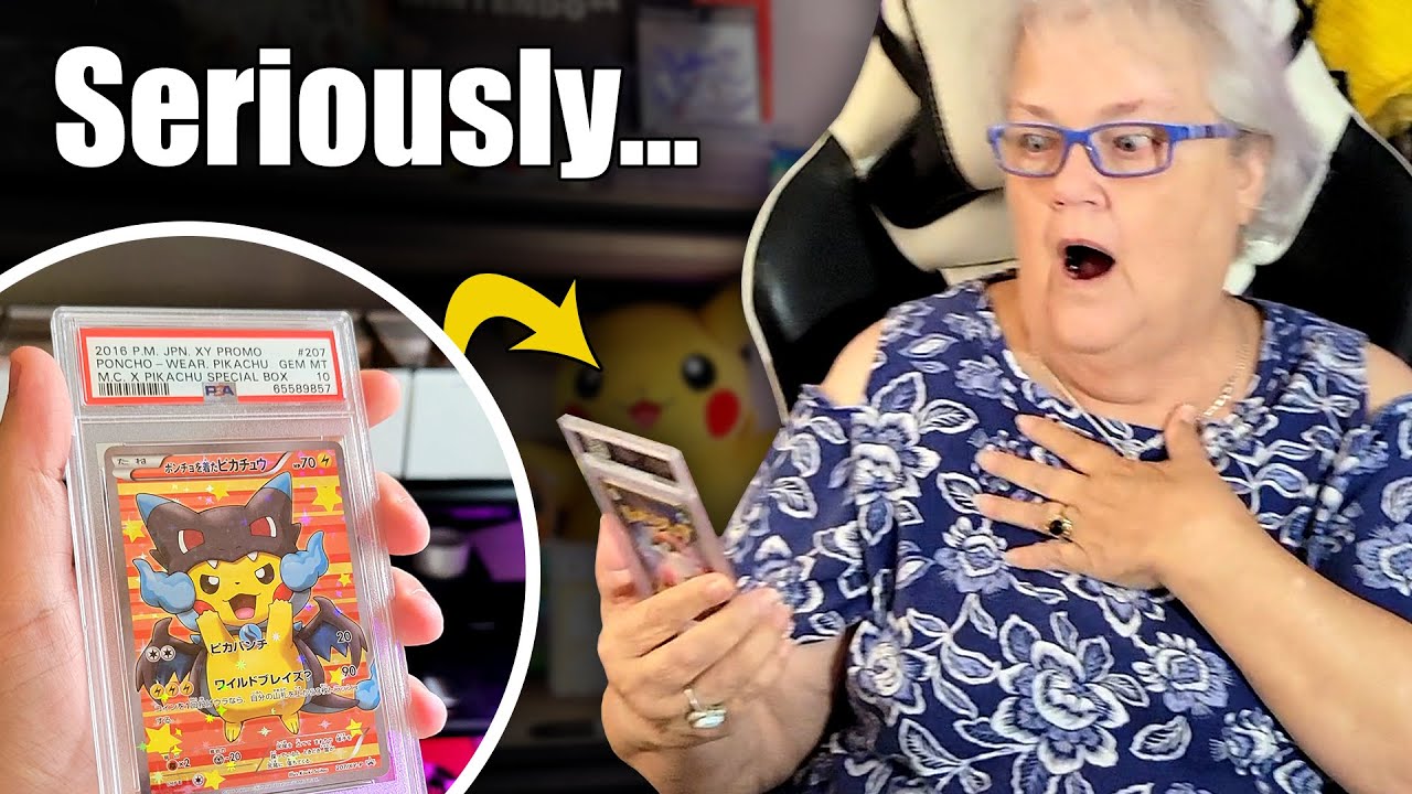 My Grandma Guesses Pokemon Card Values! - YouTube