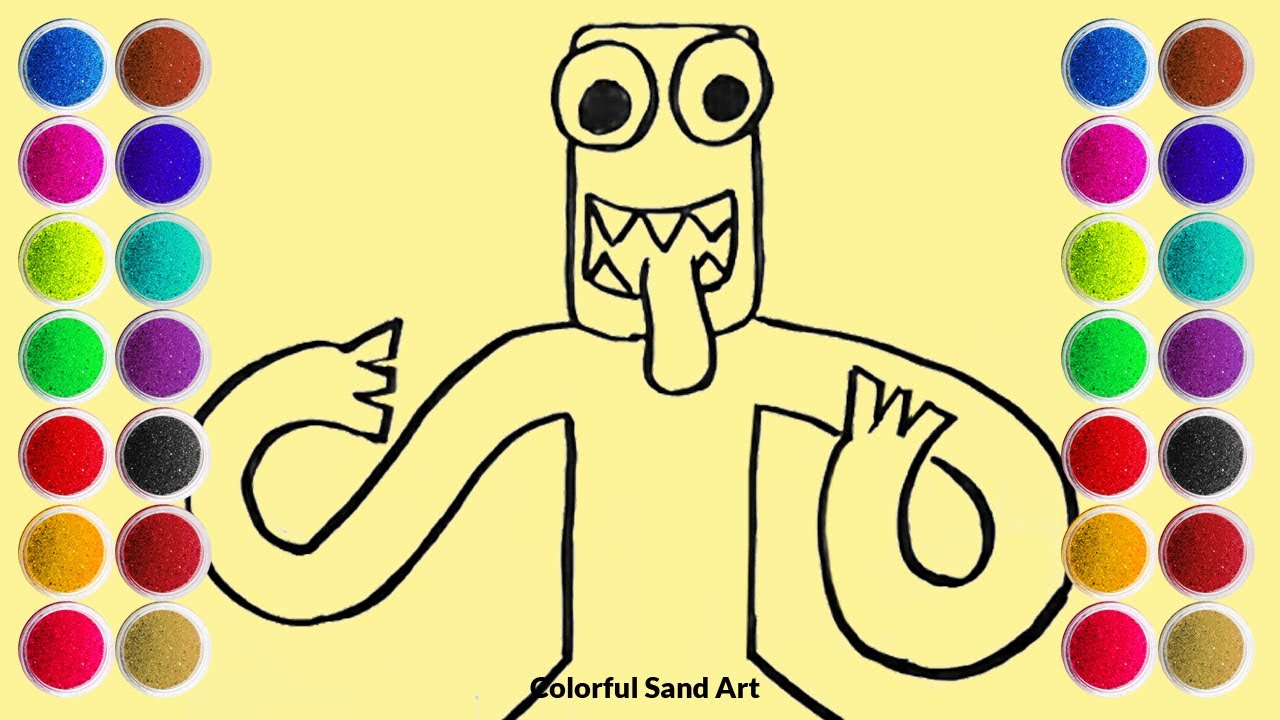 Sand Painting Art ( Roblox - Green Rainbow Friends ) Draw, Cut and ...