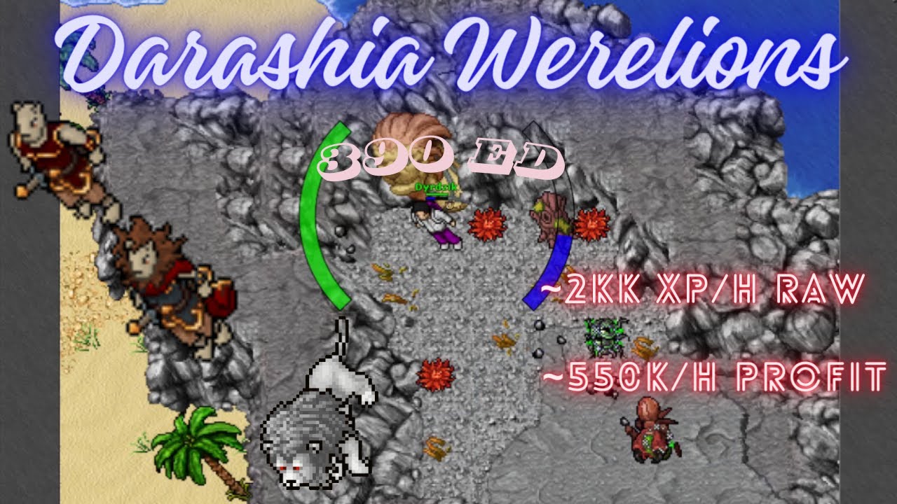 Werelions -2 | 550k/h profit | 2kk xp/h raw | 390 ED | Tibia - YouTube