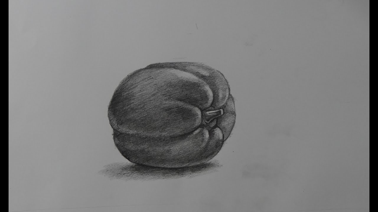 #001 Learn step by step shimla mirchi with pencil - YouTube