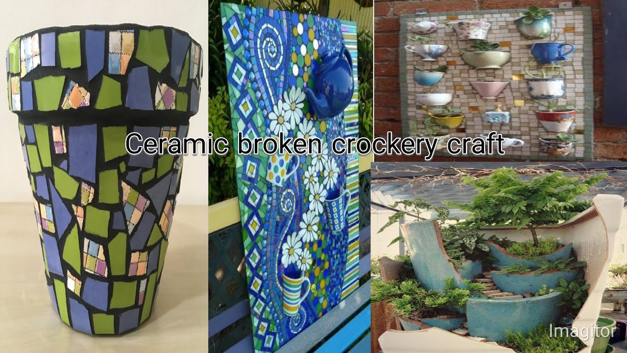 |ceramic broken crockery craft ideas|Diy ceramic broken crockery art ...