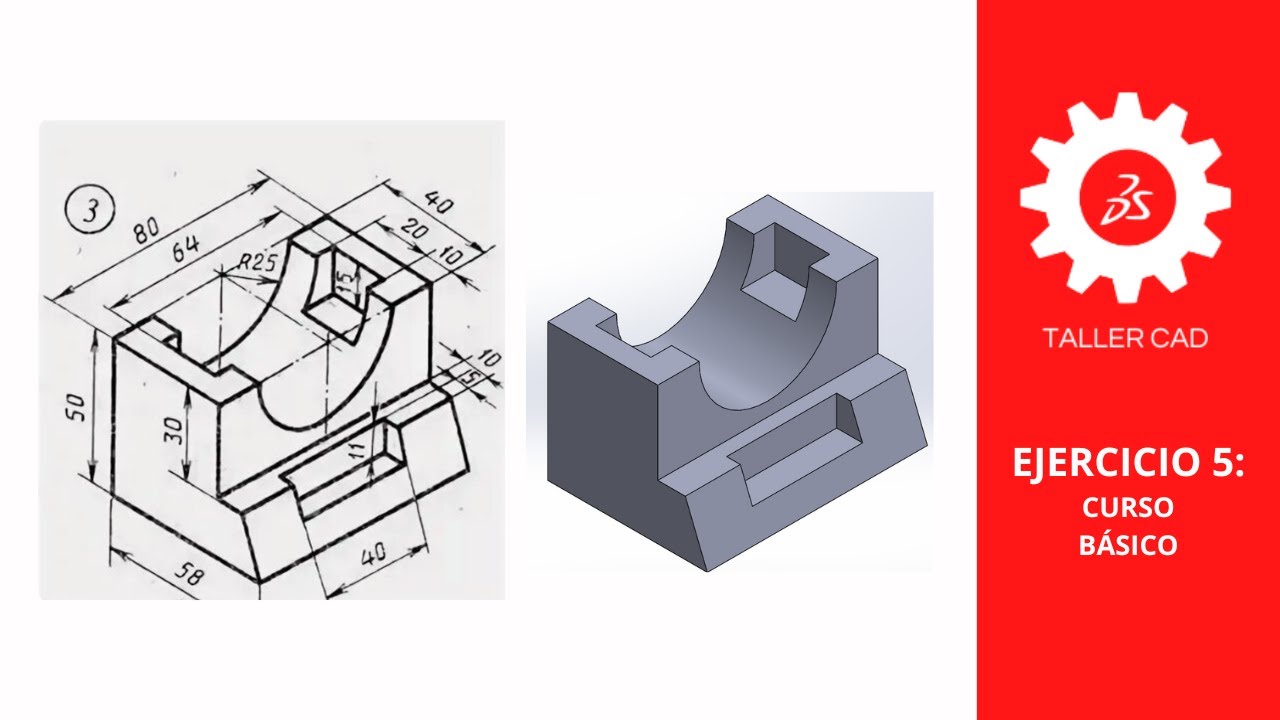 Ejercicio 5 - Curso básico - SolidWorks 2023 - YouTube