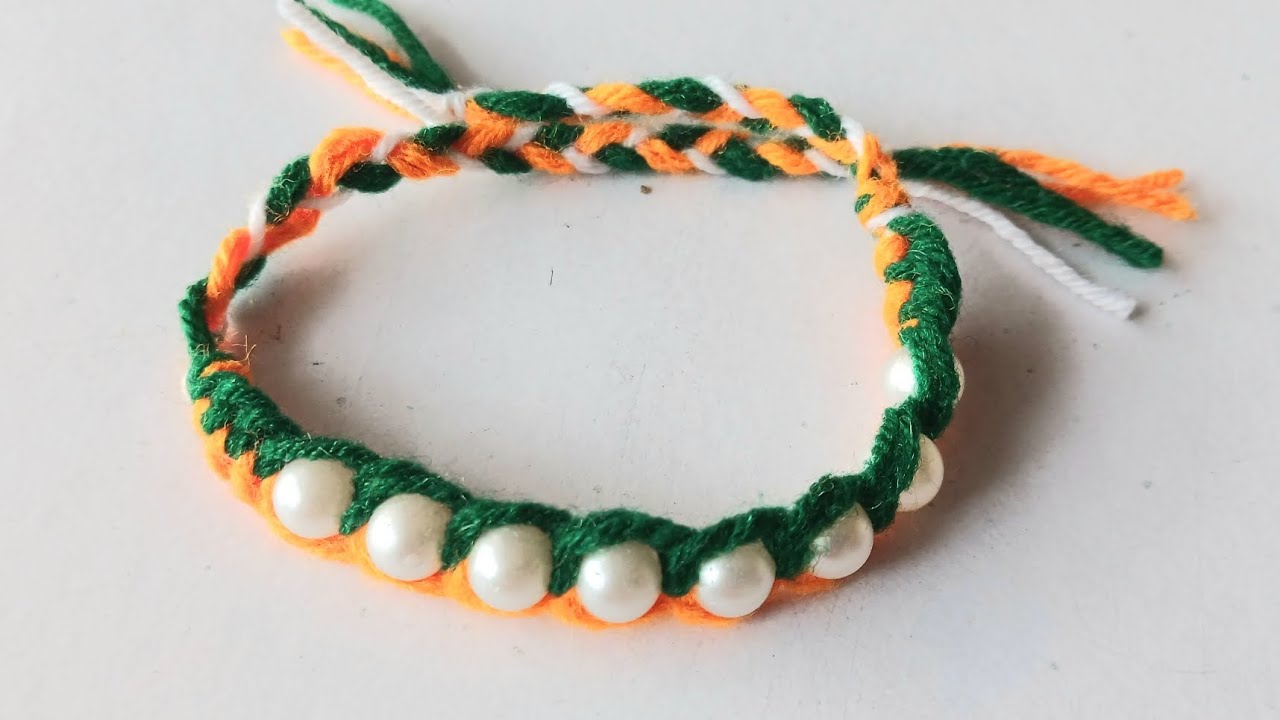 Easy Tricolour Hand Band Making Idea At Home/DIY Tricolour Hand band ...