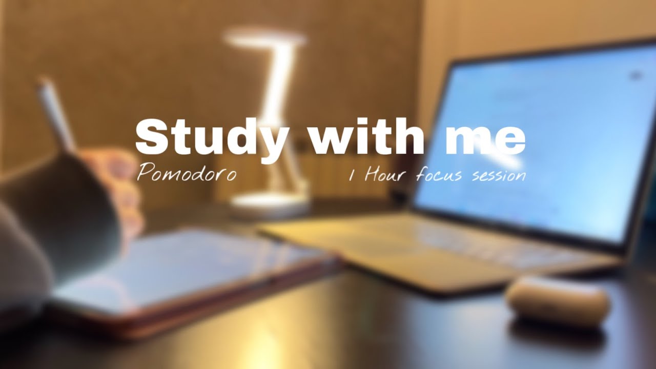 1 Hour focus study with me | no music - Pomodoro 25/5 -midnight edition ...