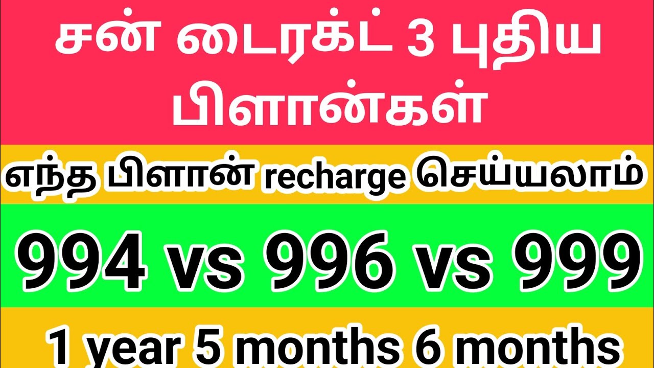 sundirect 994 vs 996 vs 999 plans - YouTube