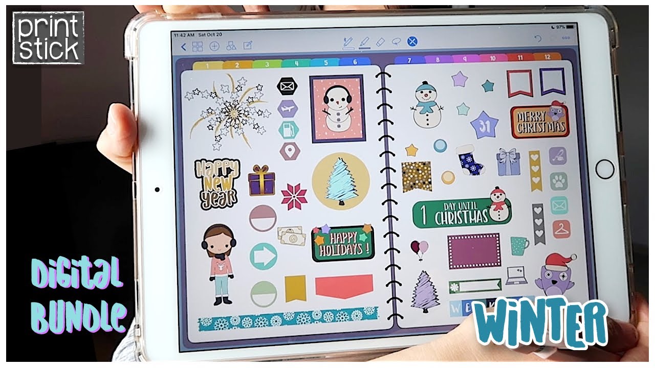 Digital Sticker for GoodNotes and other apps | Print Stick's Winter ...