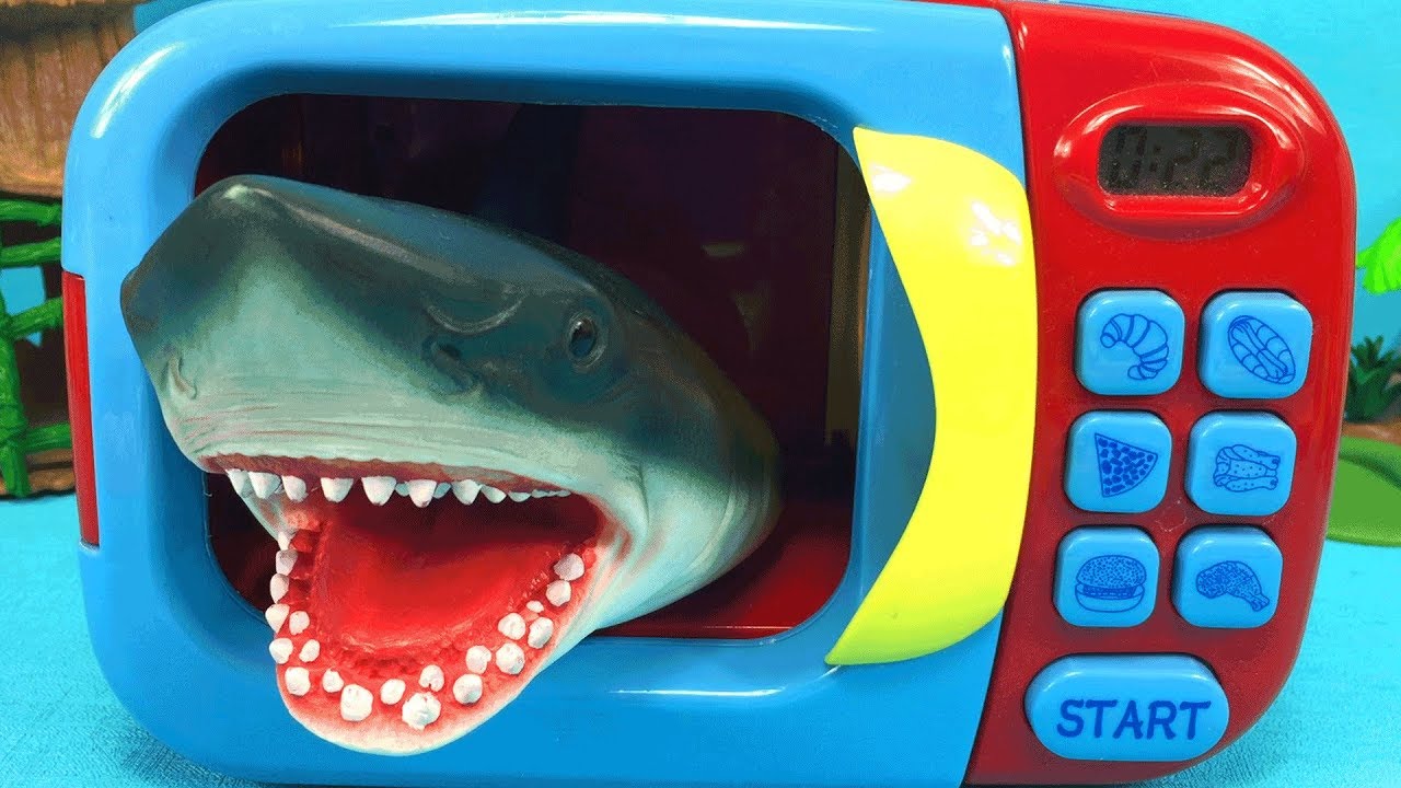 Learn Animals Names with Microwave Oven Toys - Transformer Shark Toys ...