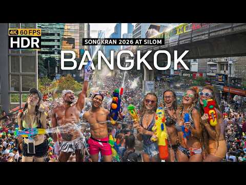 🇹🇭 4K HDR | Songkran 2026: Millions descend on Silom, Bangkok, for world-class water festival.