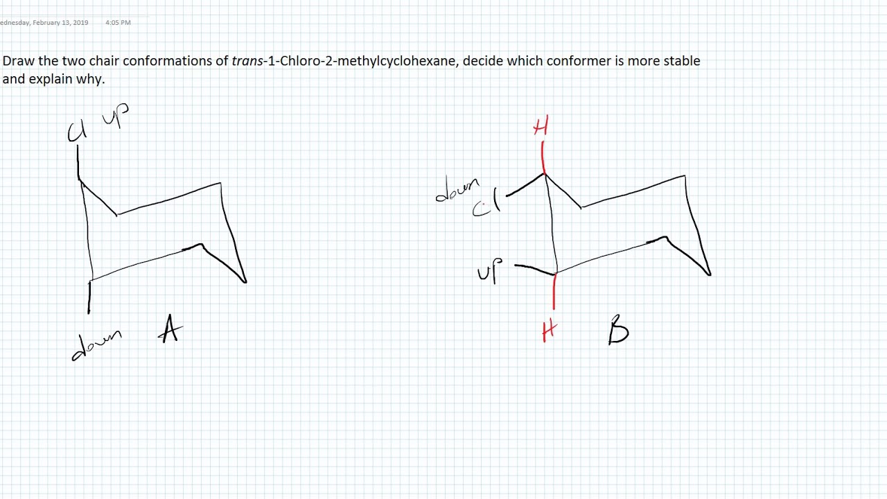 Chair Conformer Substituted trans-Cyclohexane - YouTube