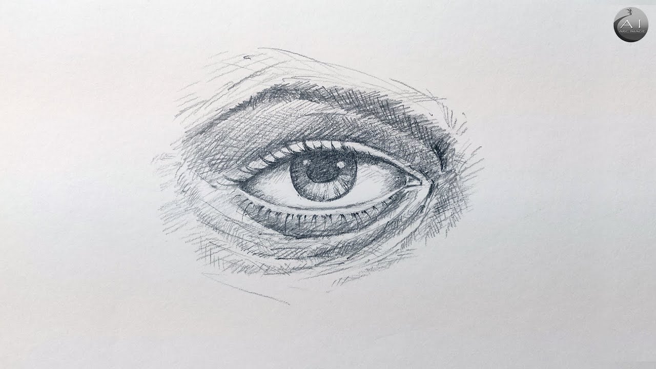 Eye Drawing | Cross Hatching | easy for beginners - YouTube