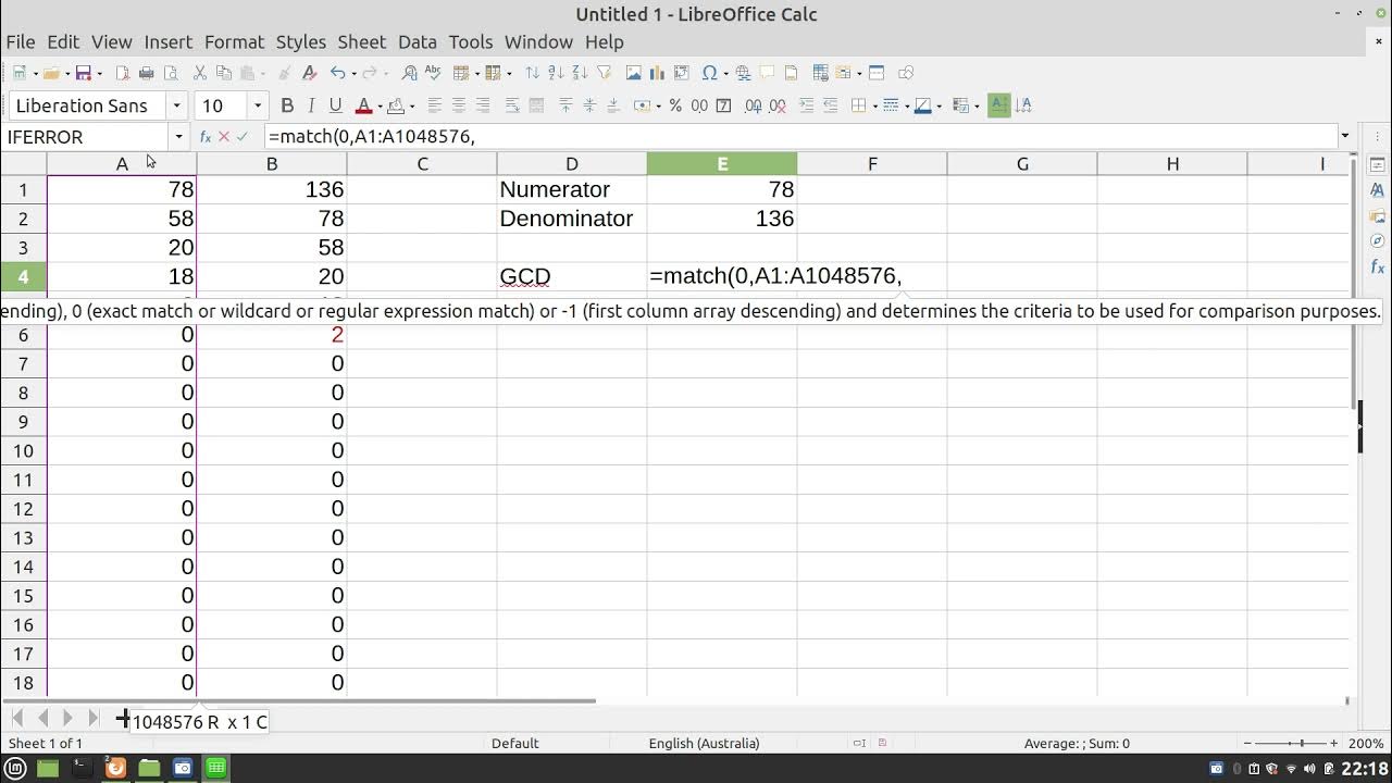 Euclid's algorithm to compute GCD using spreadsheet - YouTube