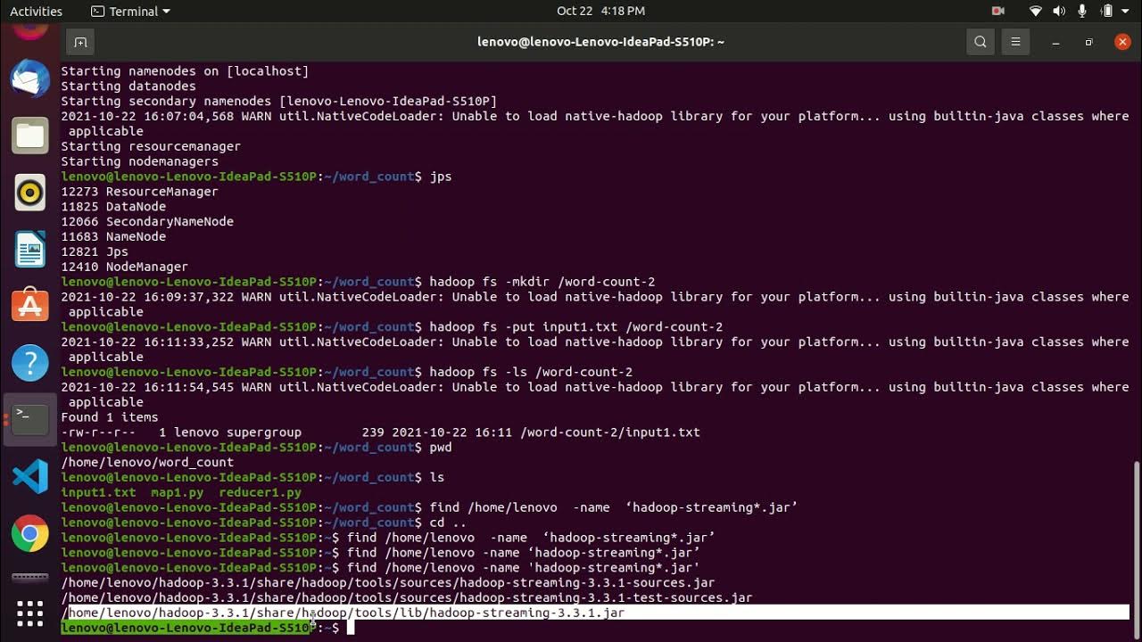 WORD COUNT EXECUTION IN HDFS USING MAPREDUCE - YouTube