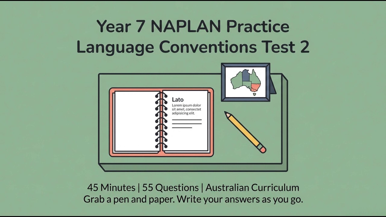NAPLAN Year 7 Language Conventions Practice Test | Spelling & Grammar ...