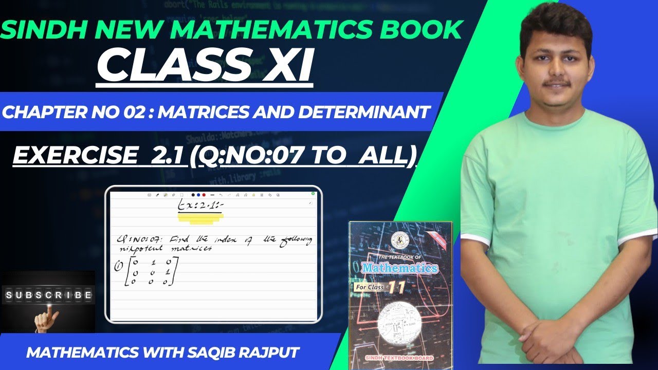 Sindh Mathematics First/11th Year Mathematics.Chapter 2: Matrices and ...