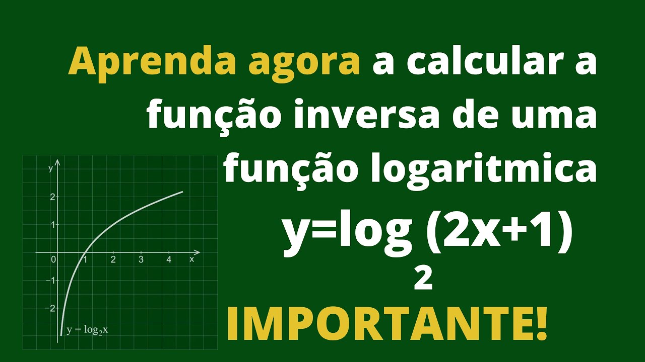 Como se calcula a Inversa de uma função com logaritmo de base 2 ? - YouTube