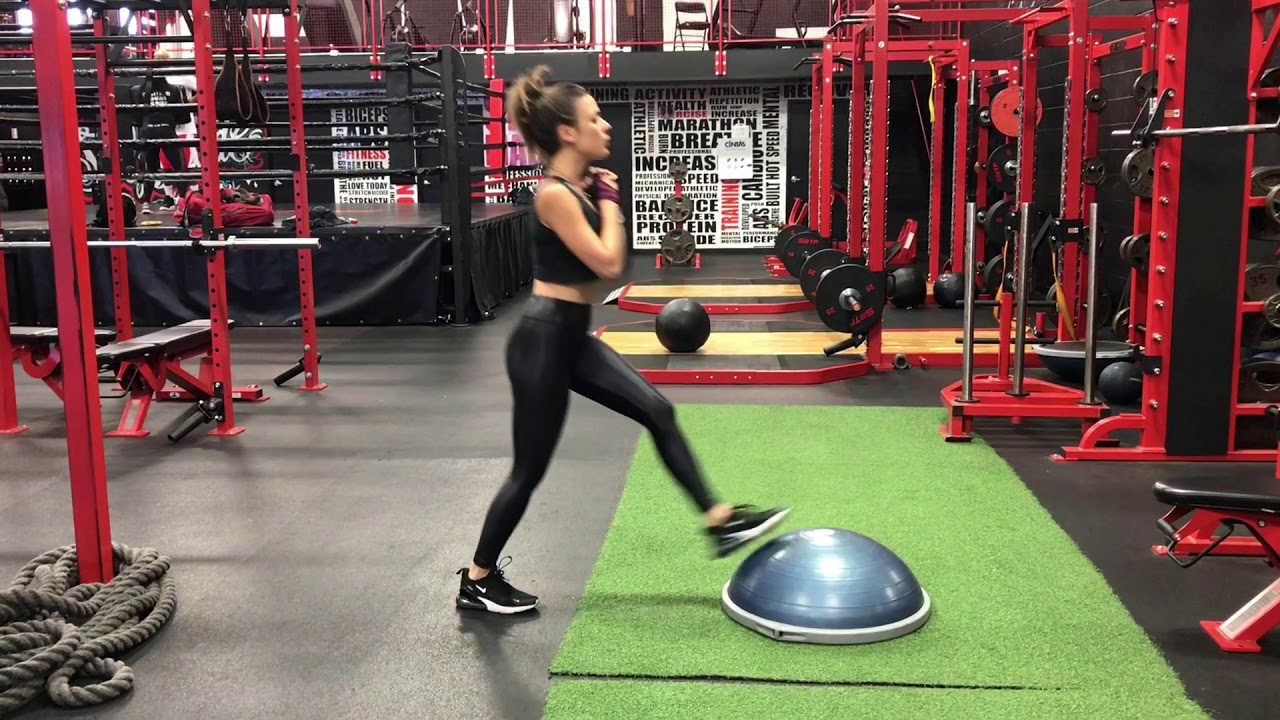Bosu Ball Lunges - YouTube