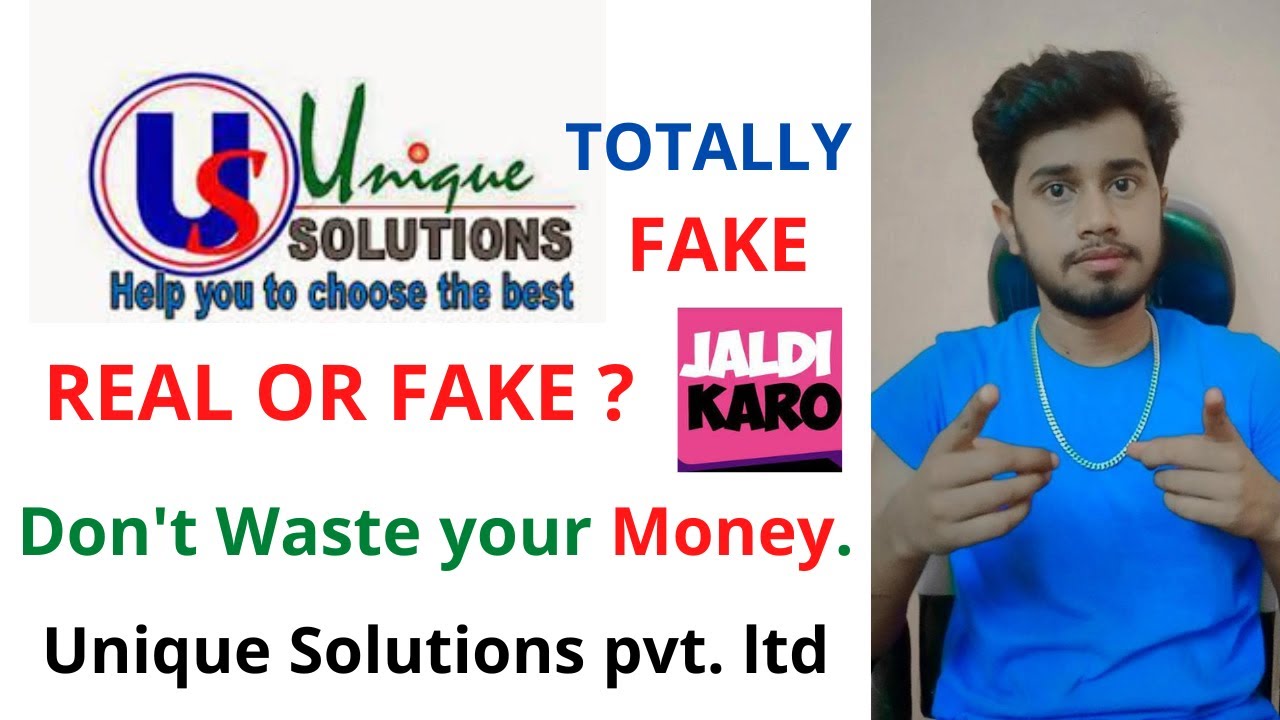 Unique Solutions Private Limited handwriting Job Scams | Unique ...