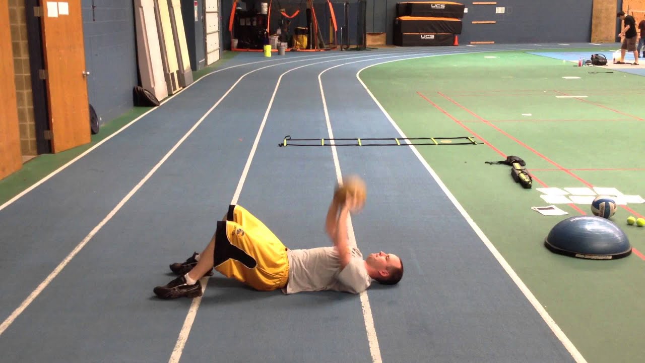 Medicine Ball Supine Toss - YouTube