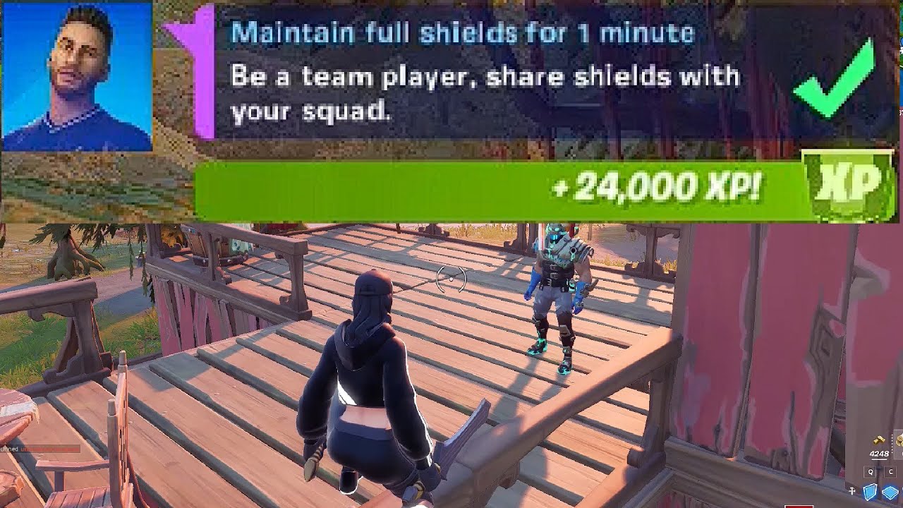 Maintain full shields for 1 minute - Fortnite - YouTube