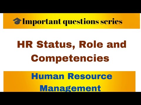 HR Status and Role, HR competencies #importantquestionseries #DU - YouTube