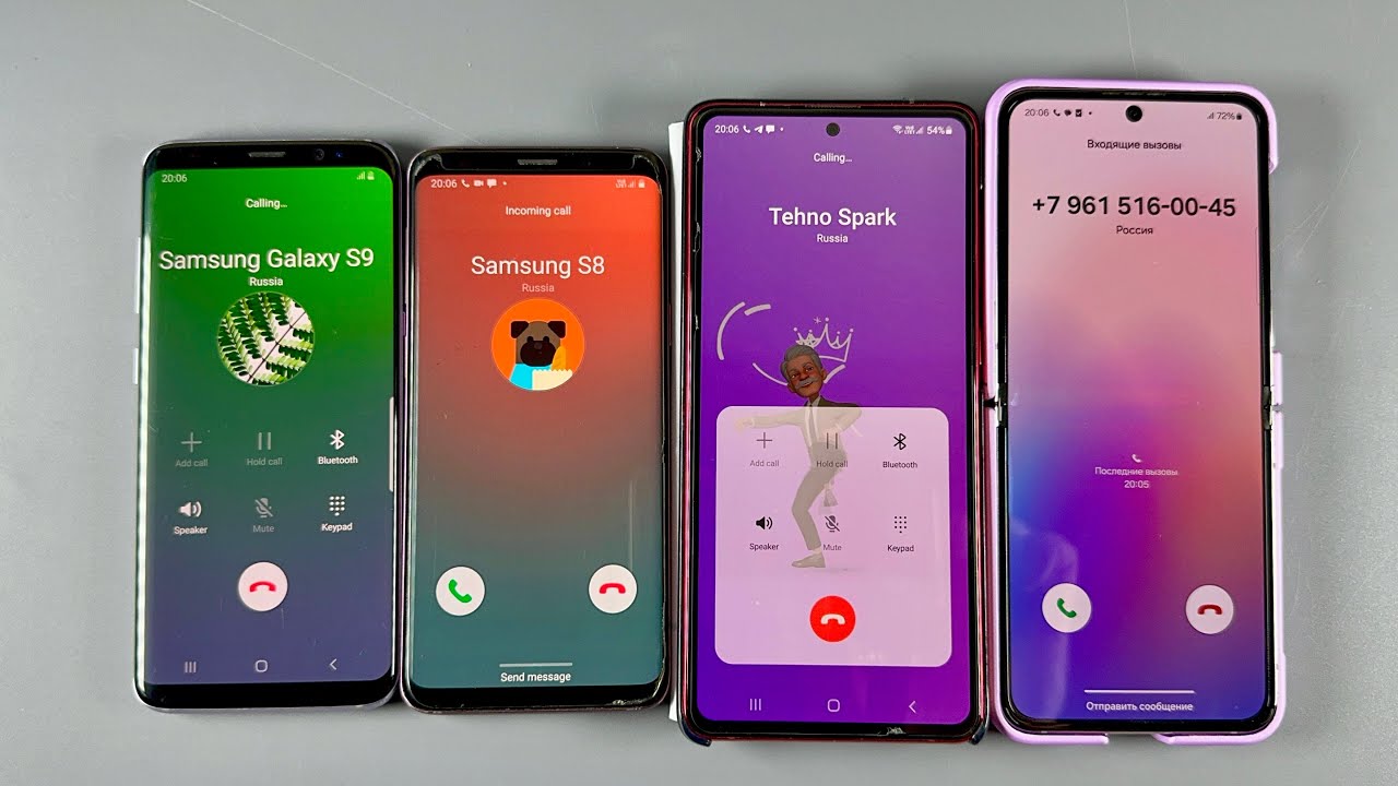 Incoming Call Samsung Galaxy Z Flip 5 + Samsung Note 10 + Samsung S9 ...