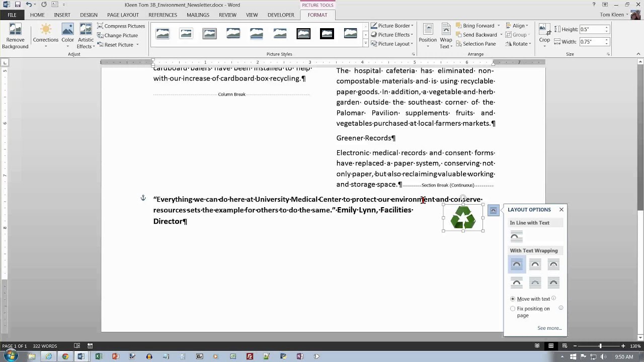 Word 2013, Project 3B, part 1 of 3 - YouTube