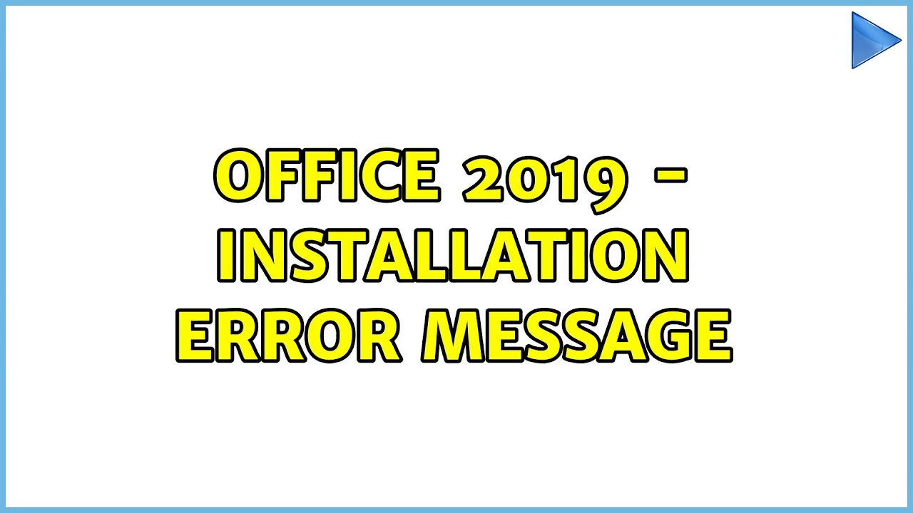 Office 2019 - installation error message (2 Solutions!!) - YouTube