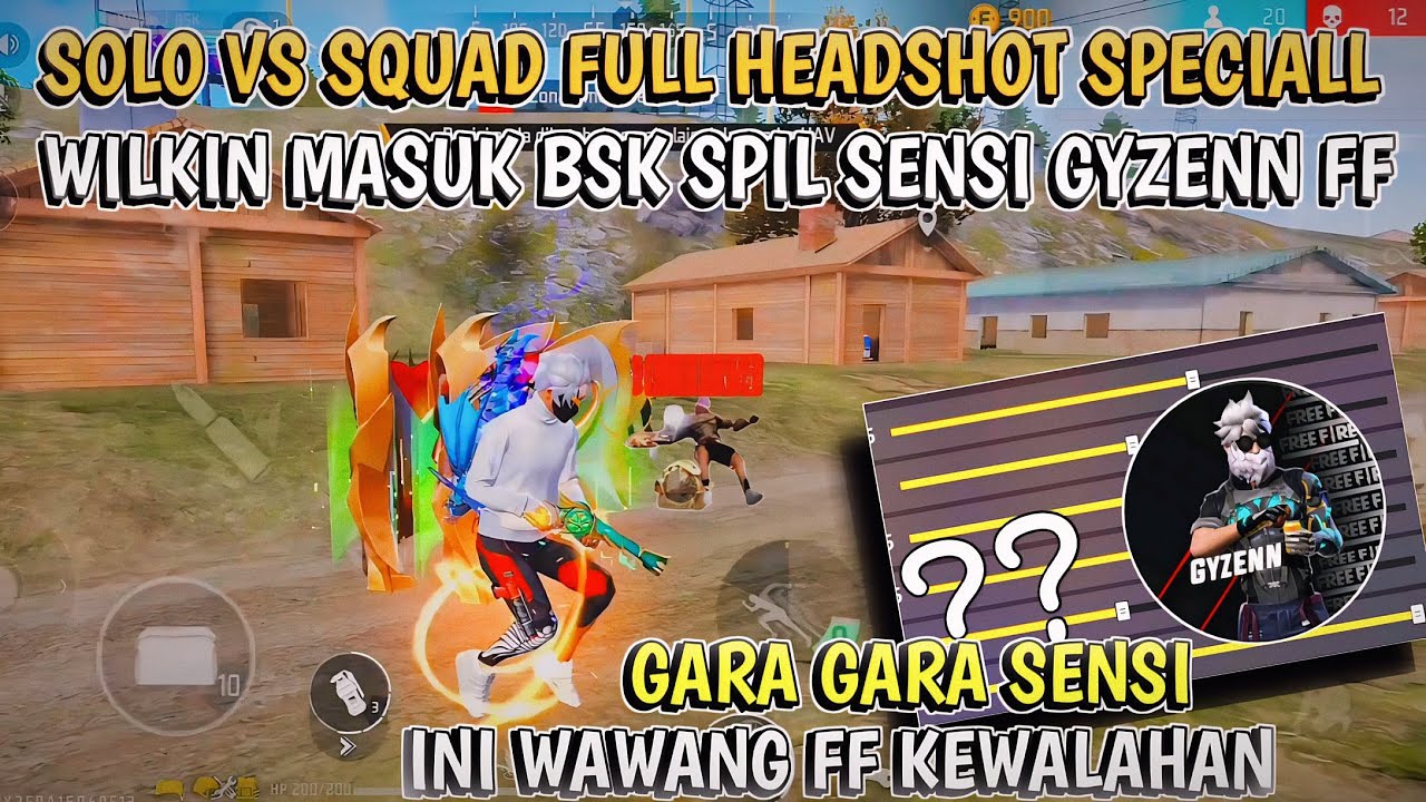 SOLO VS SQUAD FF FULL HEADSHOT PAKE SENSI GYZENN | SENSITIVITAS FF AUTO HEADSHOT TERBARU 2024 ...