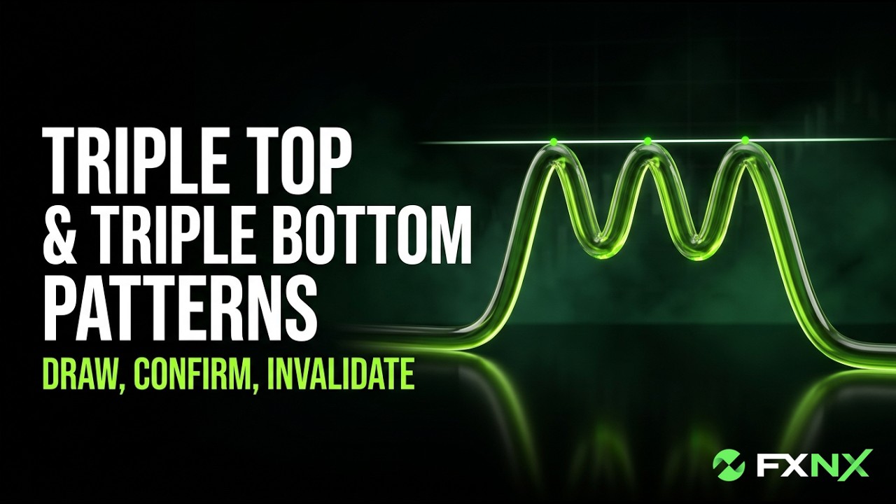Triple Top and Triple Bottom Patterns: Draw, Confirm, Invalidate - YouTube
