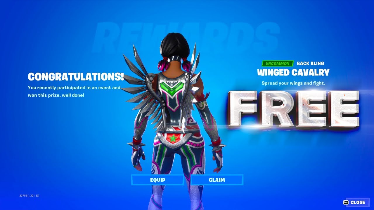 HOW TO UNLOCK A FREE BACKBLING IN FORTNITE! New Winged Cavalry ...
