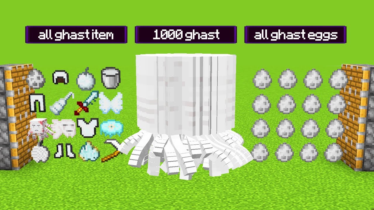 all ghast items + 1000 ghast + all ghast eggs = ??? - YouTube